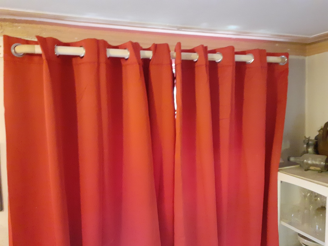 28mm Unfinished Solid Wood Blackout Curtain Pole Set, Complete - Four ...