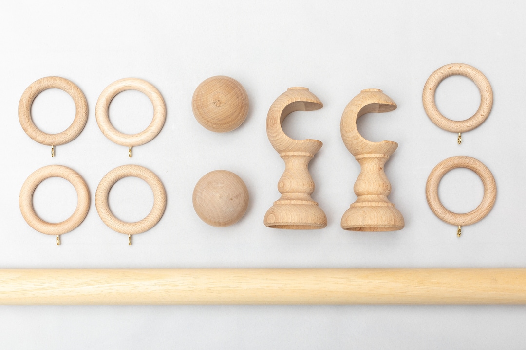 Pack of Six Unfinished Wood Rings Suitable for 35mm Curtain Poles - Etsy