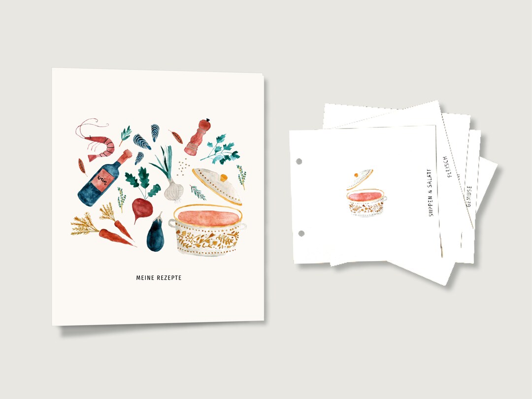 Recipe Folder pot for DIN A4 With Register for Favorite Recipes - Etsy