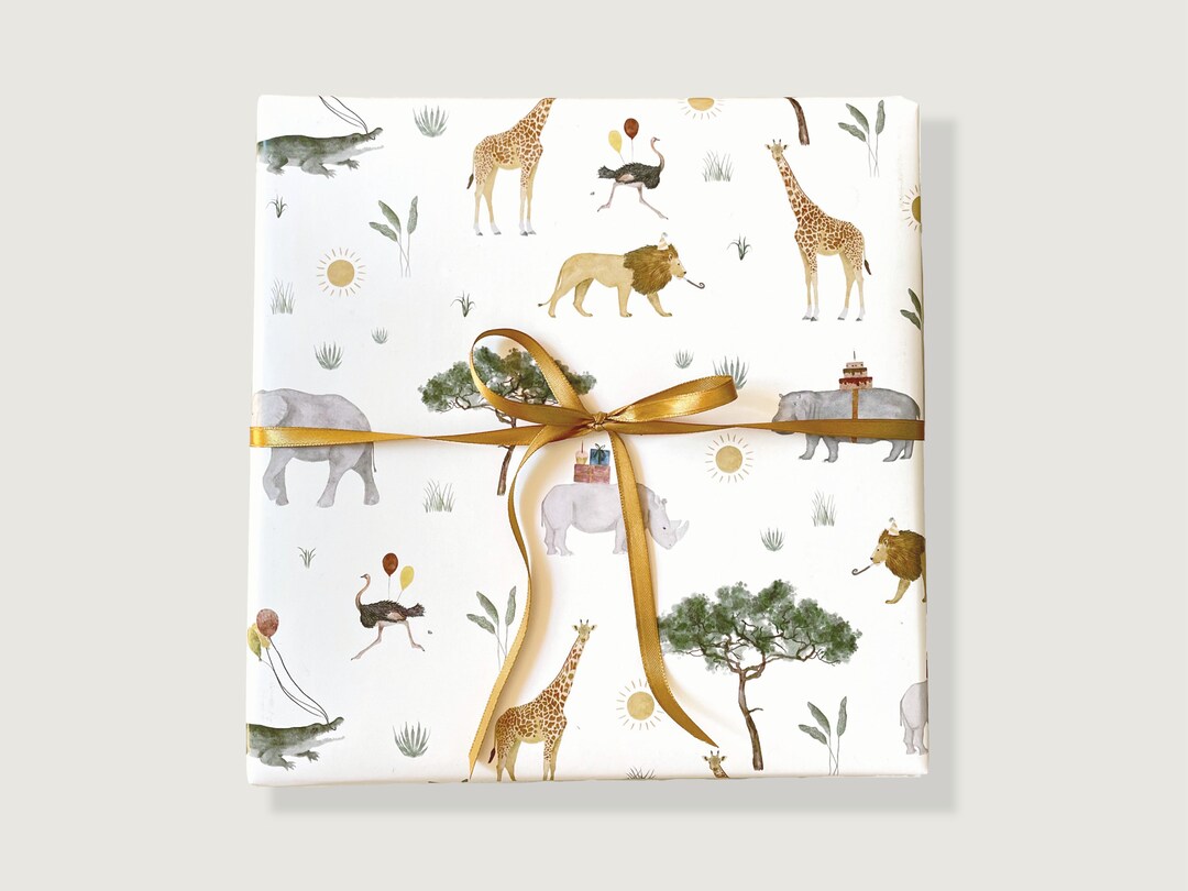 Gift Wrap "safari" | A2 | Children | Animals | Sheet | Sheets ...