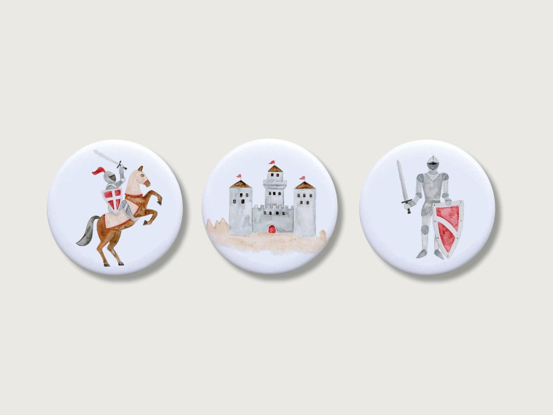 Set of 3 "knight" Magnets | Magnet for Children | Knight's Castle ...