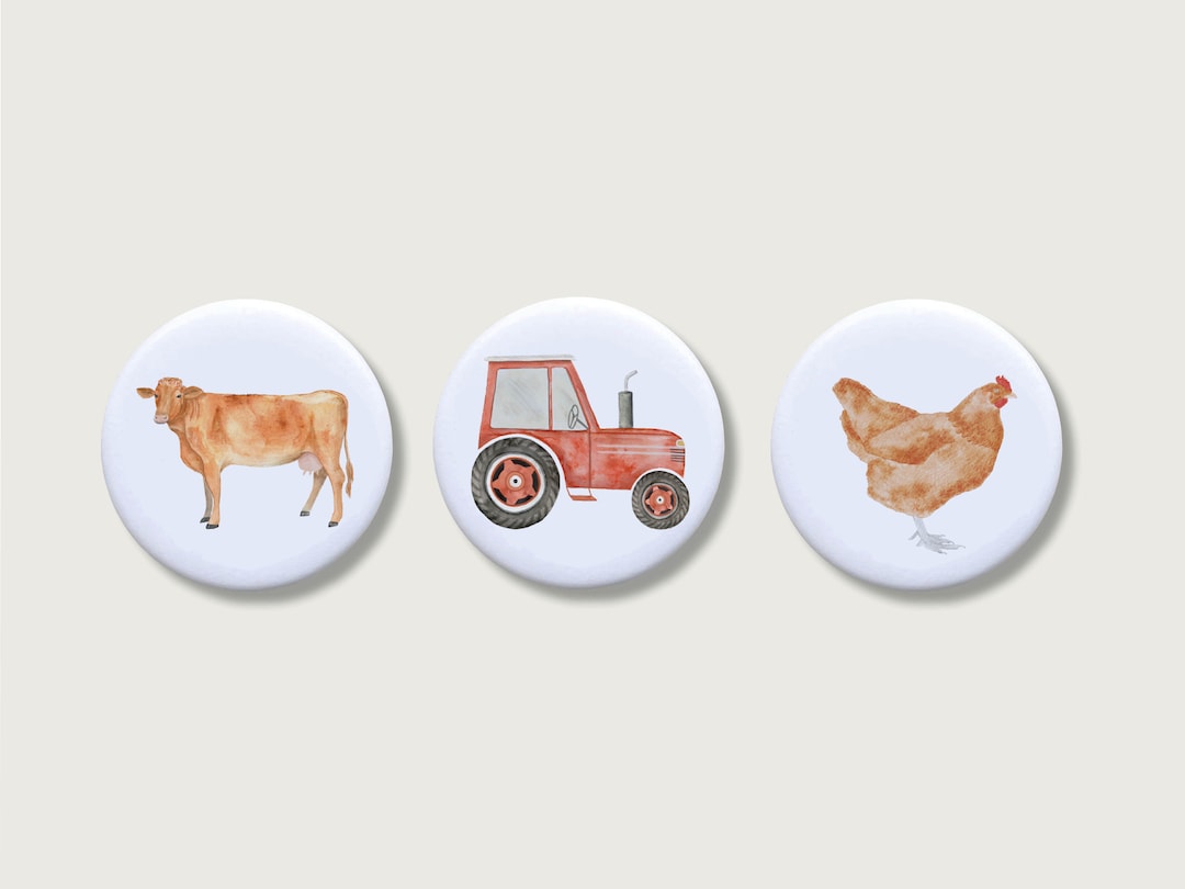 Magnets Set of 3 farm Magnet for Children Girls Boys Tractor Cow ...