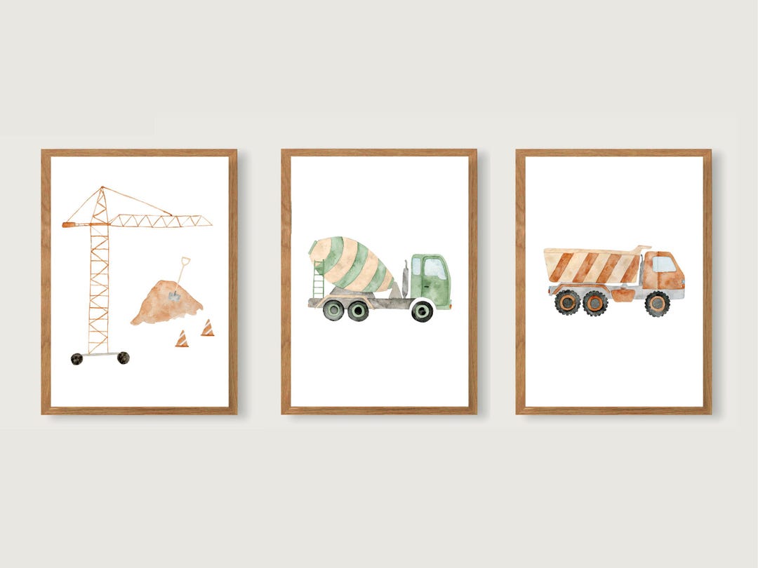 Construction Site Poster Set A4 | Print | Children's Poster | Nursery ...