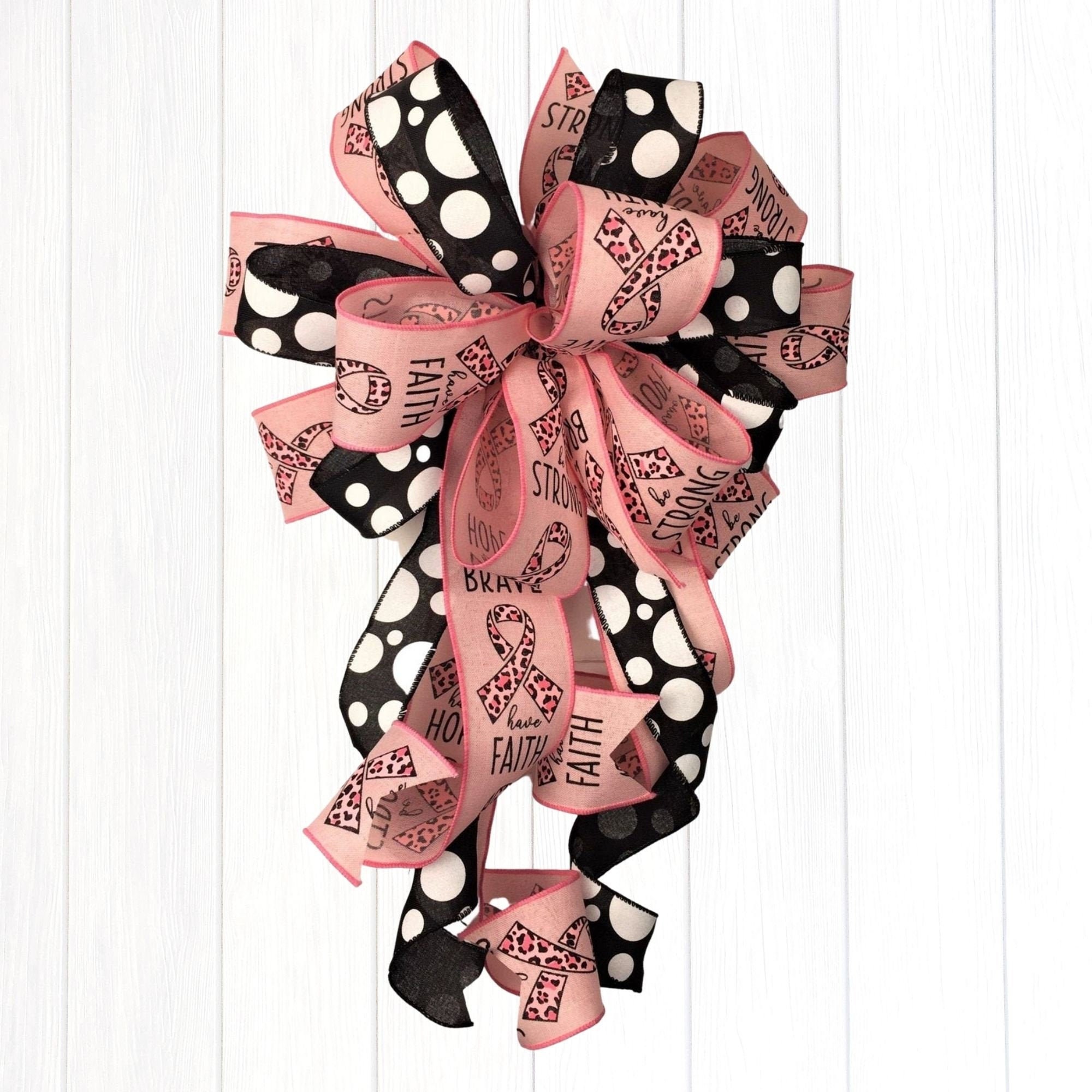 Breast Cancer Bow Breast Cancer Awareness Breast Cancer - Etsy