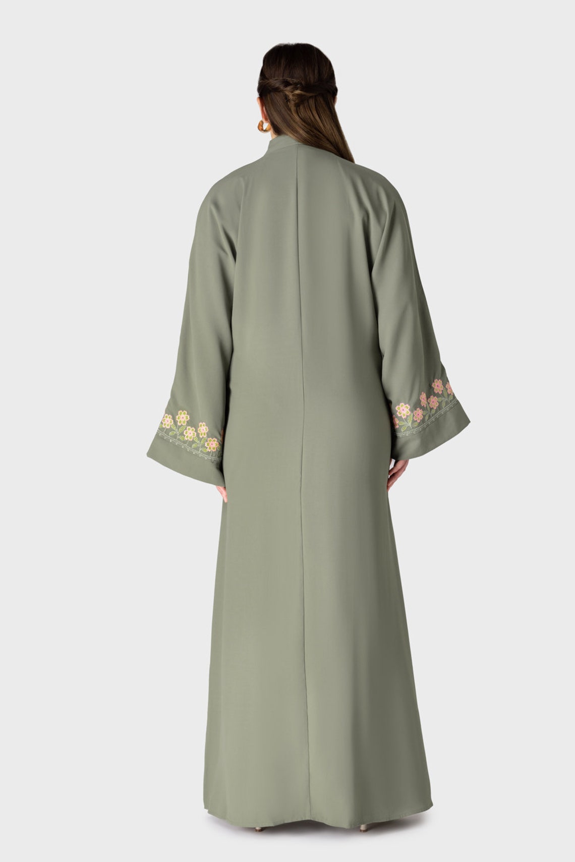 Embroidered Sage Green Abaya - Etsy Canada