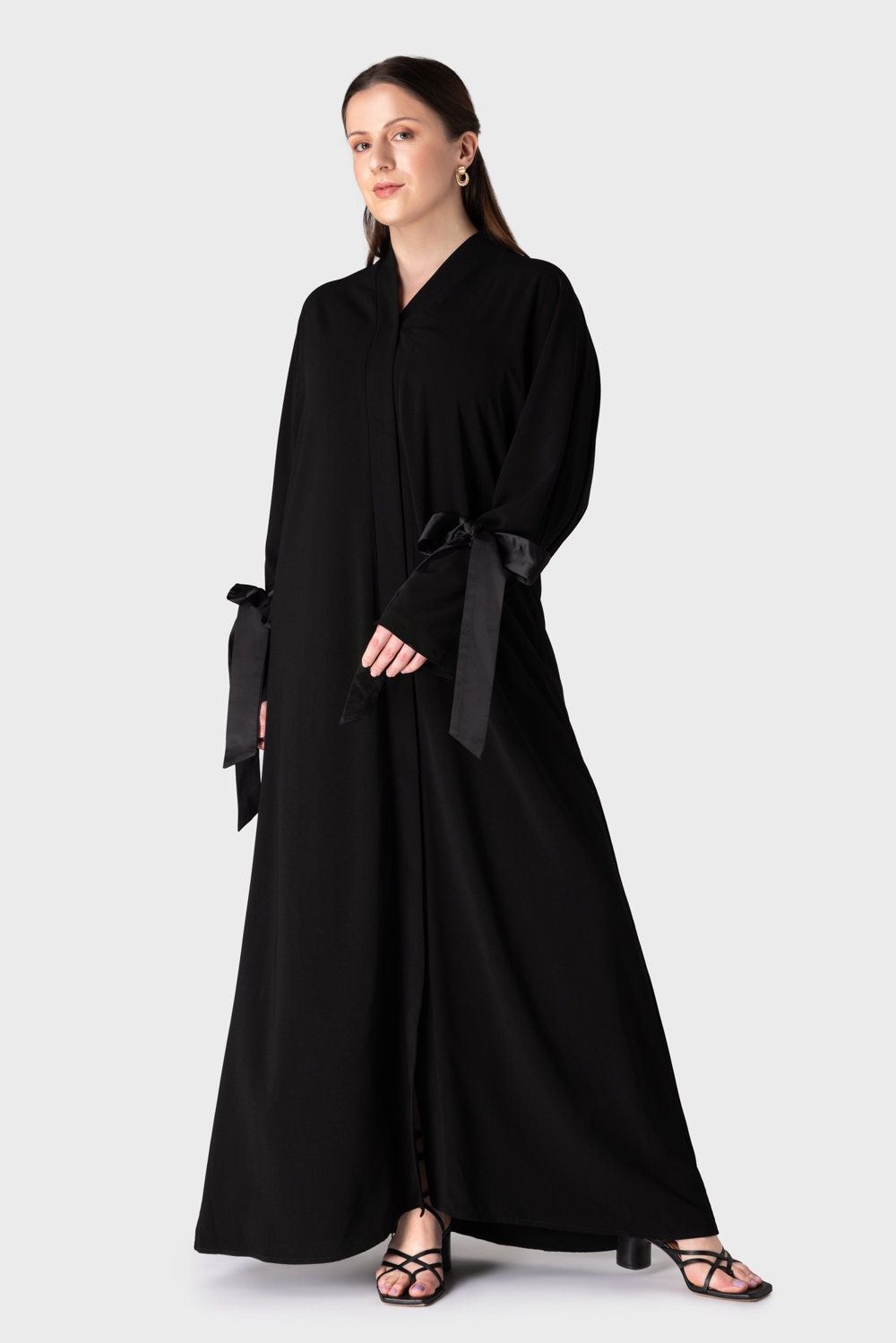 Bow Cuffed Sleeve Abaya - Etsy