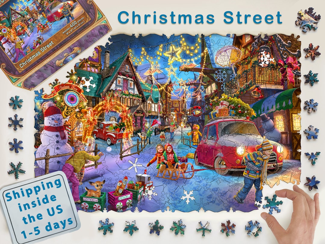 Christmas Wooden Puzzles for Adults - Christmas Street (400 Pcs ...