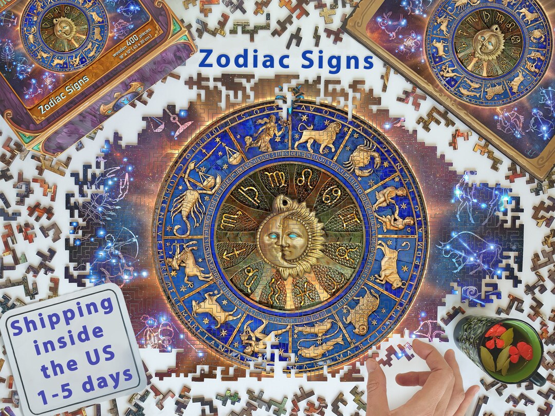Wooden Jigsaw Puzzles for Adults and Kids - Zodiac Signs ...
