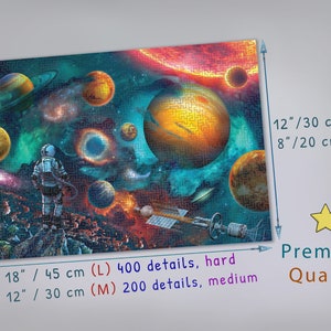 Wooden Jigsaw Puzzles for Adults and Kids - Space Planets (200-400 ...