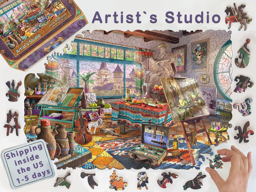 Wooden Jigsaw Puzzles for Adults - Artist Studio, Fine Art, Medievil ...