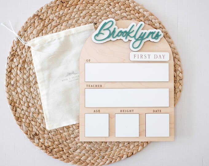 Personalized Back to School Sign With Whiteboard - First Day of School ...