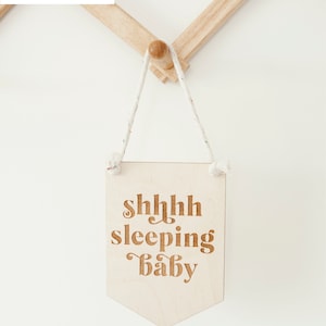 Shhh Baby Sleeping Door Sign Nursery Sign Newborn Decorations Nap Time ...