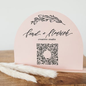 QR Code Table Top Logo Sign Small Business Sign Pop up - Etsy