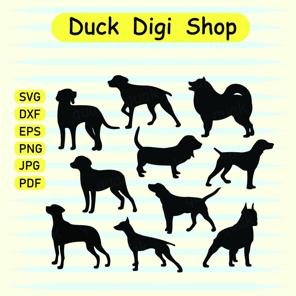 Perro SVG Perros siluetas vector Cut archivo de vinilo | Etsy