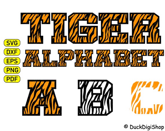 Tiger font svg Pattern alphabet svg Pattern font Animal | Etsy