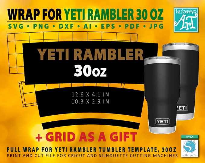 Yeti Rambler 30oz Tumbler Template Wrap for Tumbleryeti Rambler 30oz ...
