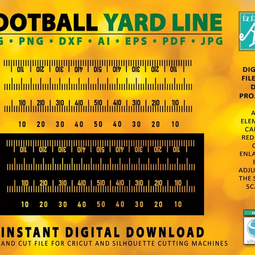 Football Yard Line SVG DXF Png Jpg Digital Download | Etsy