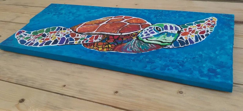 Sea Turtle Acrylic Painting | Original Painting | Handmade | Pallet ...