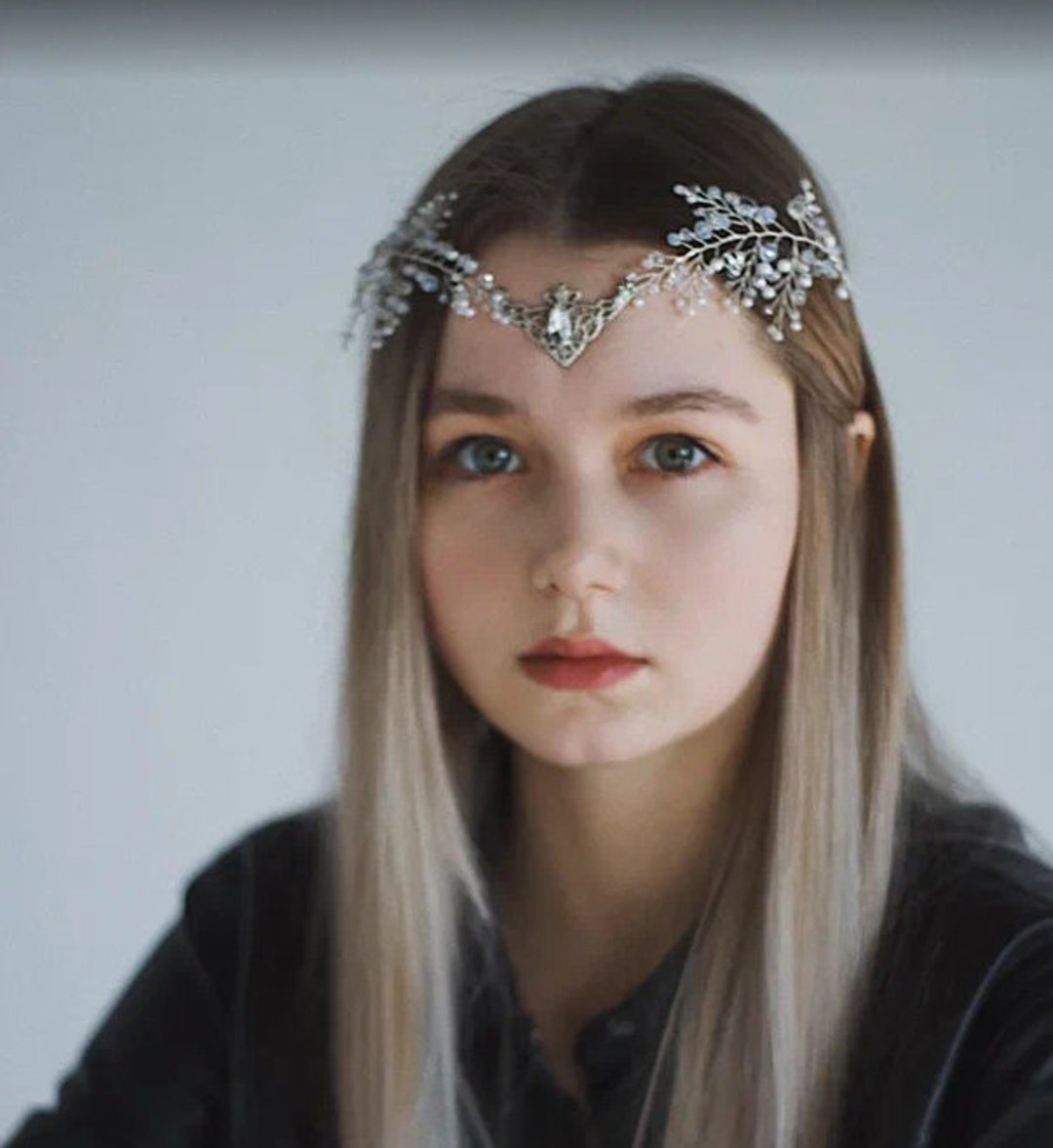 Wedding Tiara Pearl Crystal Wedding Tiara Wedding Tiara Silver Boho ...