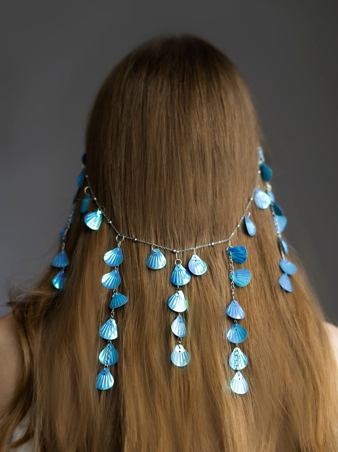 Clip-on Mermaid Hair Extension | Handmade W Beads & Cowrie Shell | Hair ...