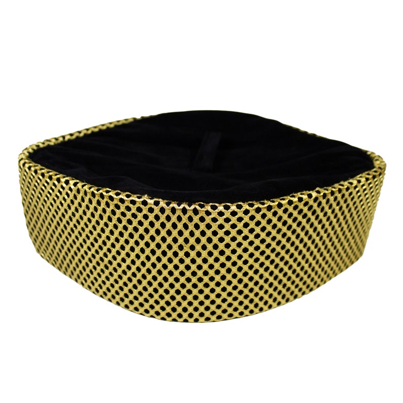 Black and Gold Net Oga Faaji African Native Hat Foldable Velvet Cap ...