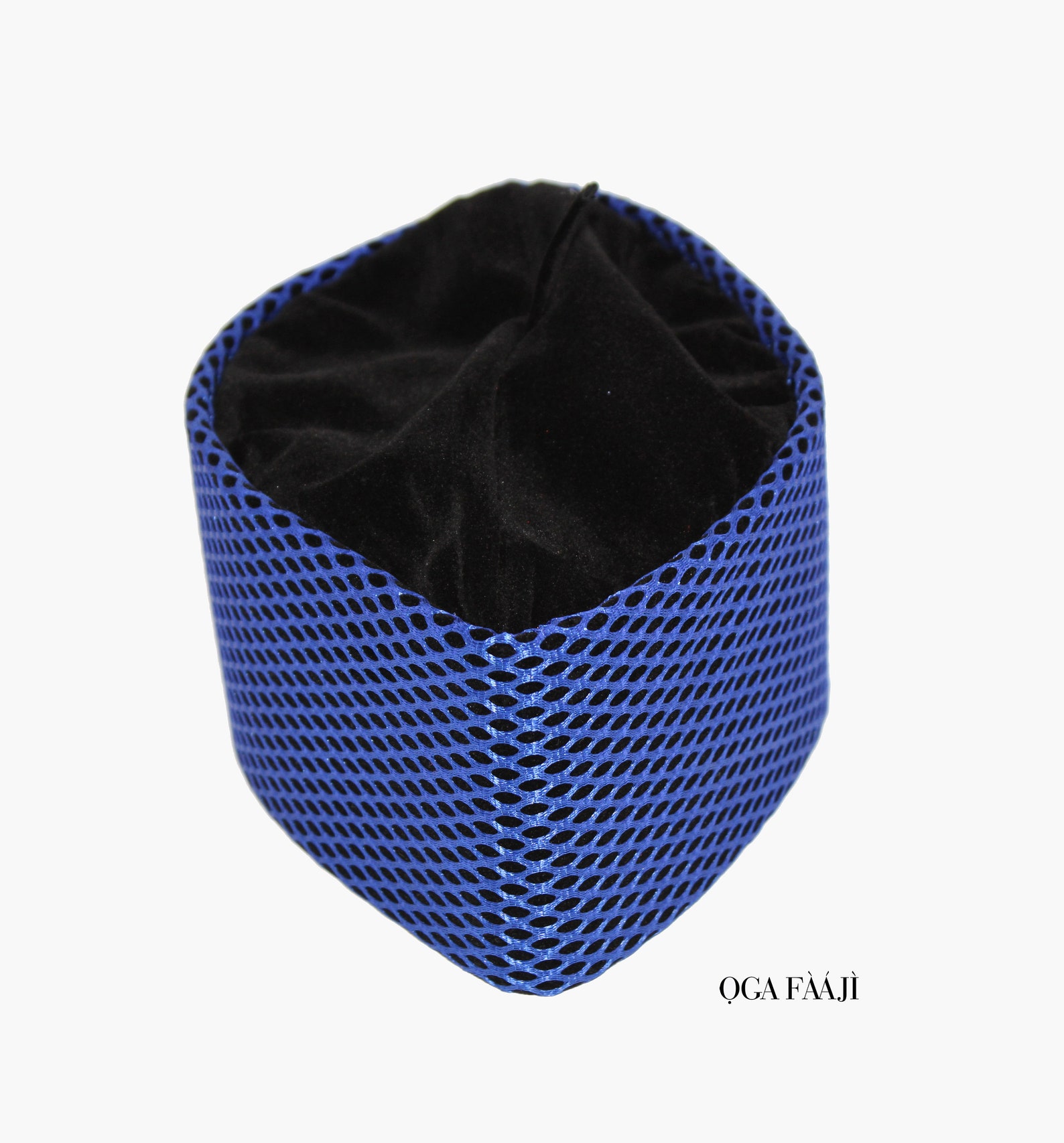 Black and Blue Net Oga Faaji African Native Hat Foldable Velvet Cap ...