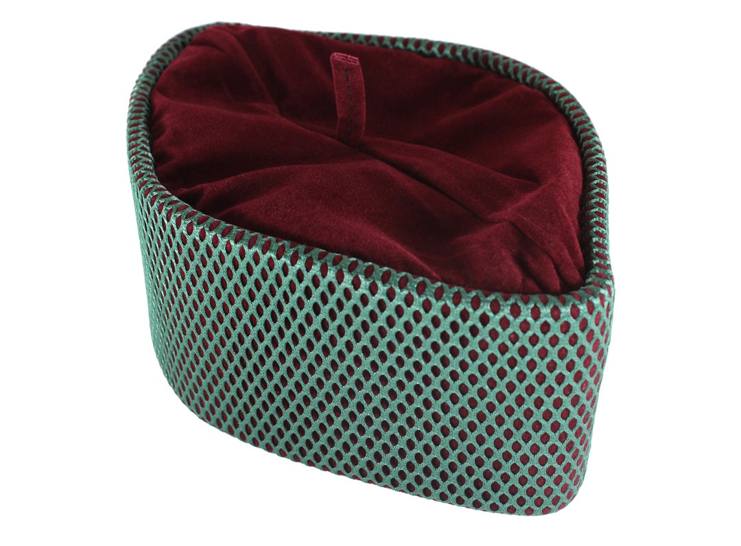 Burgundy/ Green Net Oga Faaji African Native Hat Foldable Velvet Hat - Etsy
