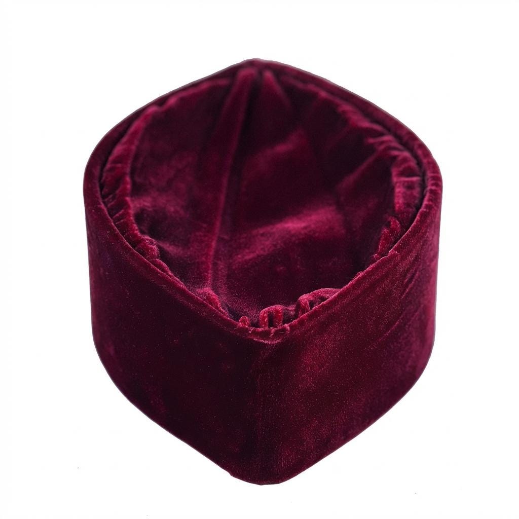 Burgundy Oga Faaji African Native Hat Foldable Velvet Hat Traditional ...