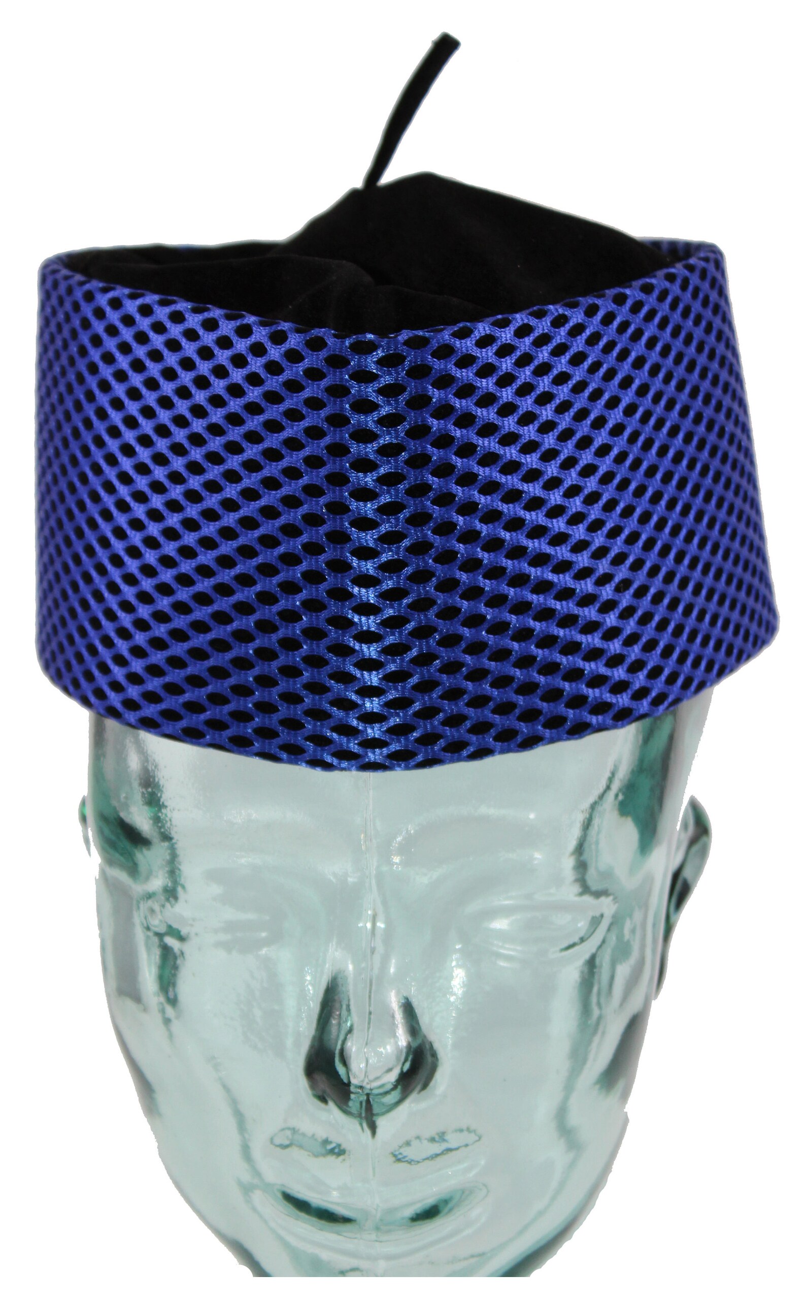 Black and Blue Net Oga Faaji African Native Hat Foldable Velvet Cap ...
