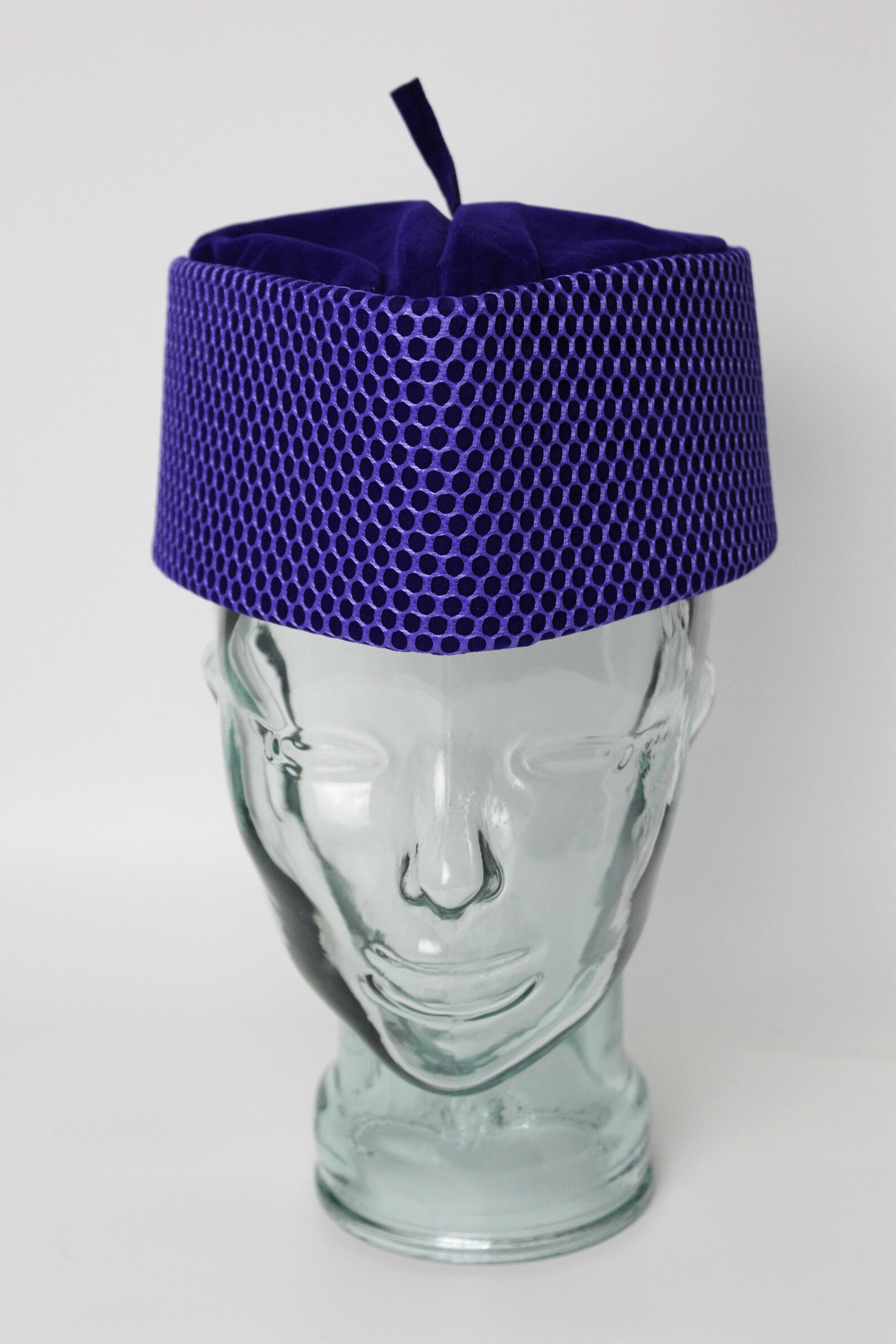 Purple Net Oga Faaji African Native Hat Foldable Velvet Cap African ...