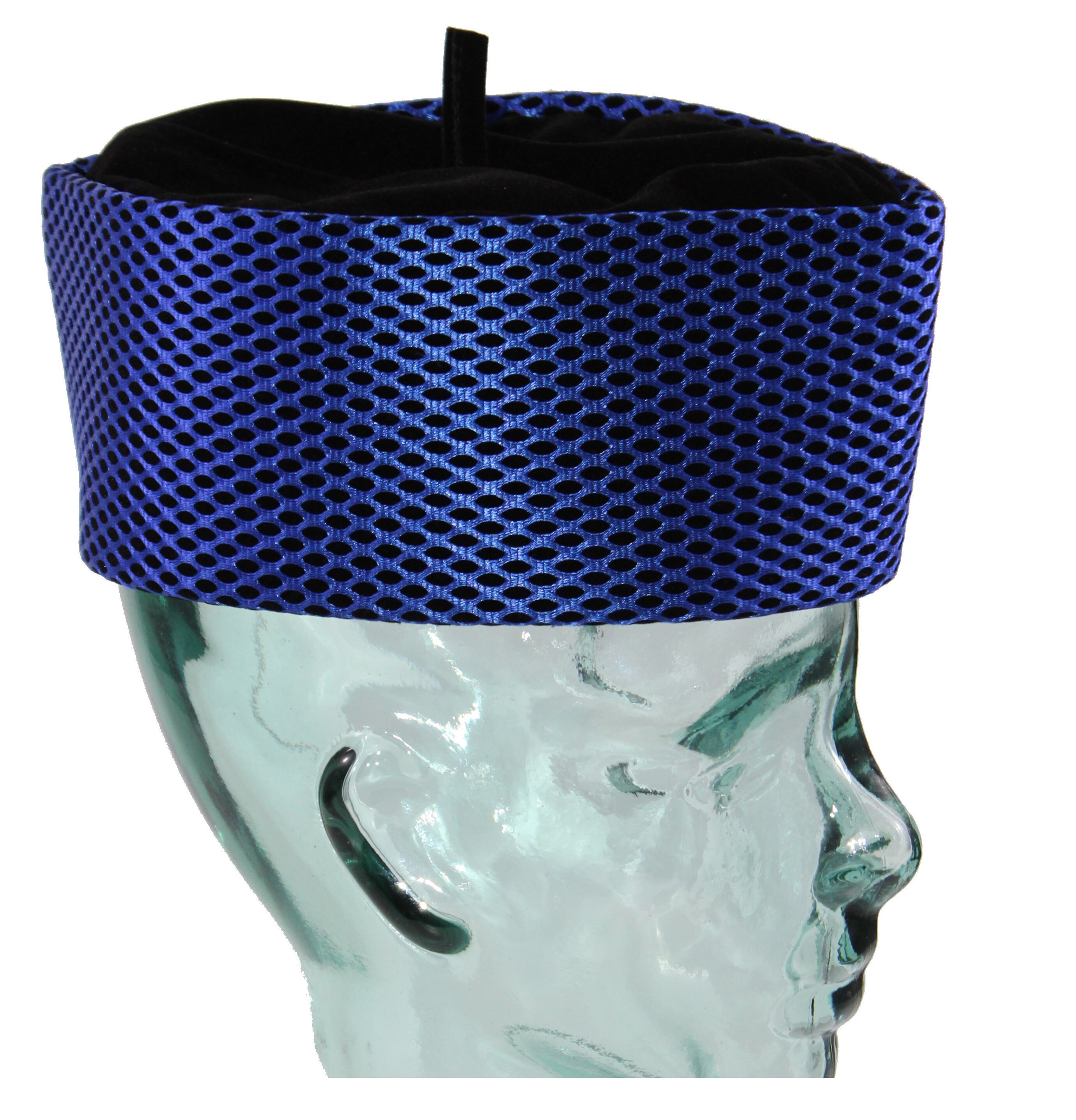 Black and Blue Net Oga Faaji African Native Hat Foldable Velvet Cap ...