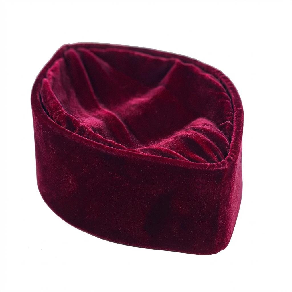 Burgundy Oga Faaji African Native Hat Foldable Velvet Hat Traditional ...