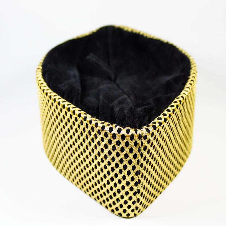 Black and Gold Net Oga Faaji African Native Hat Foldable Velvet Cap ...