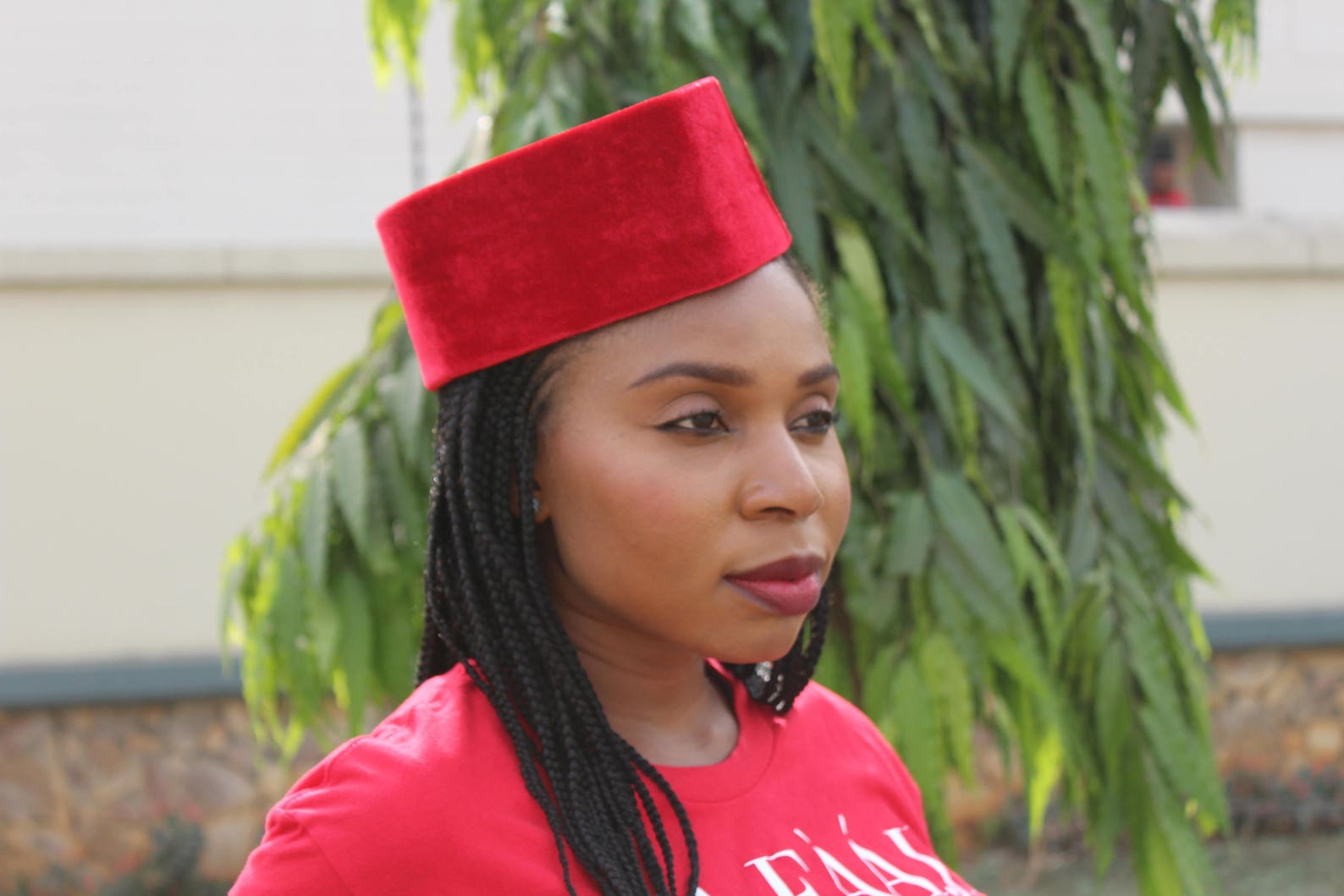 Red Oga Faaji African Native Hat Foldable Velvet Hat Kente Kufi Hat ...