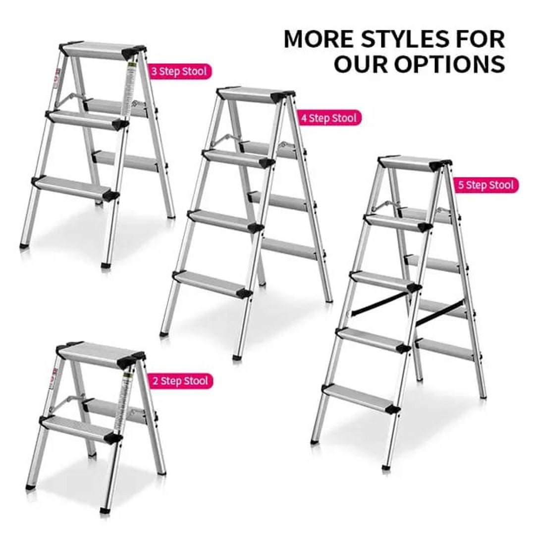 Heavy Duty 1 2 3 4 Step Folding Platform Ladder Hopup Stool Lightweight ...