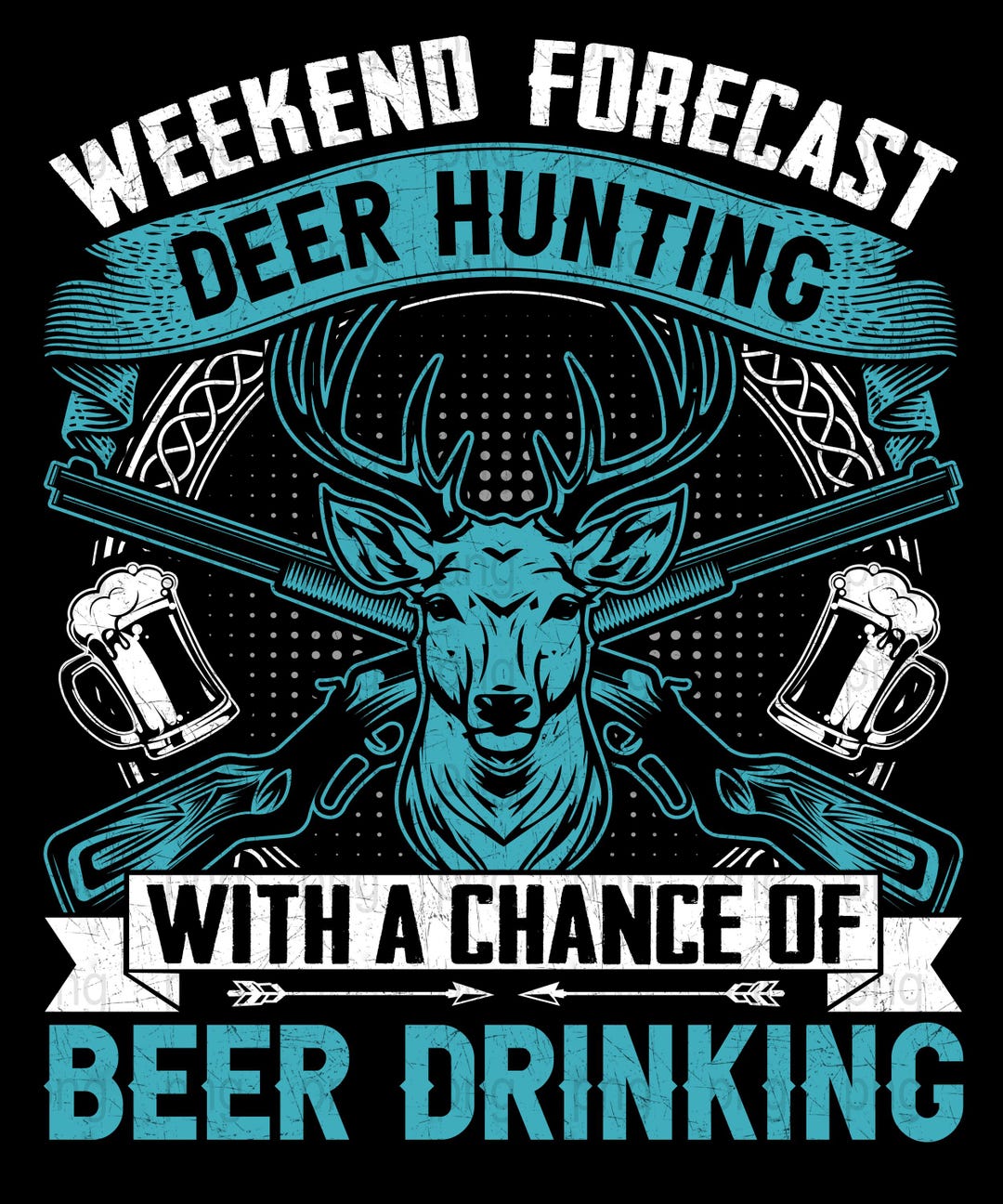 Deer Hunting Beer Drinking Digital Art, Hunter Gift, Man Cave Decor ...