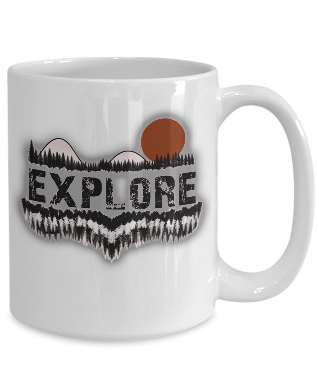 Explore Coffee Mug Hot Cold Drink Black White Java - Etsy