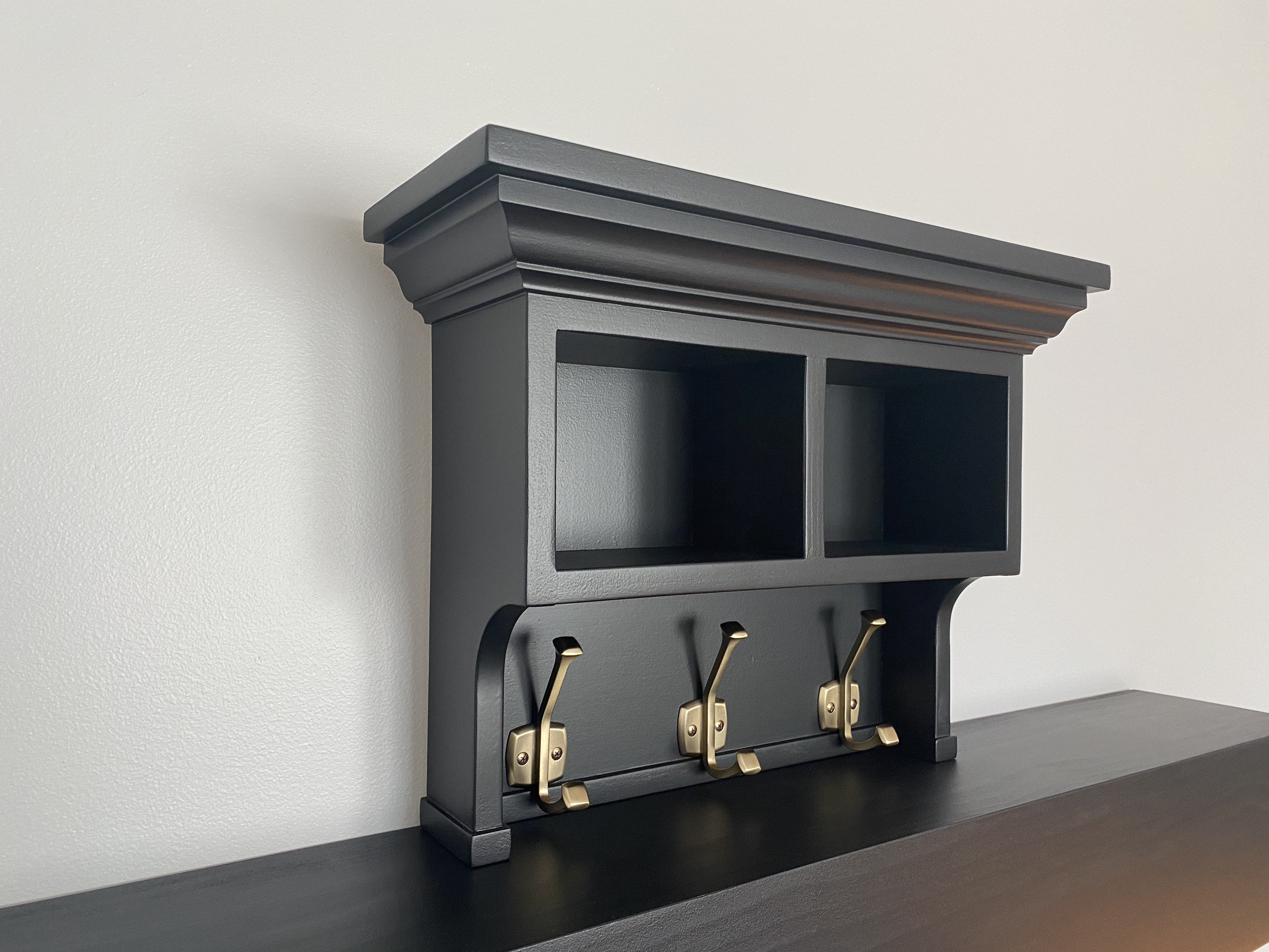 Coat Rack With Cubbies Mudroom Coat Rack 3 Hooks. Wood | Etsy