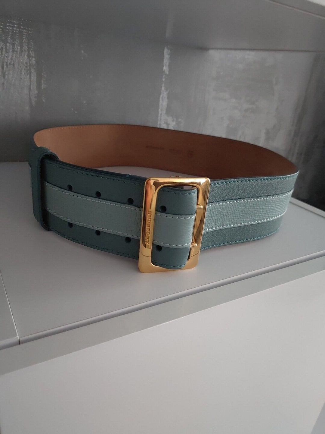 Burberry Leather Dress Top Blouse Belt Pale Blue Turquoise - Etsy