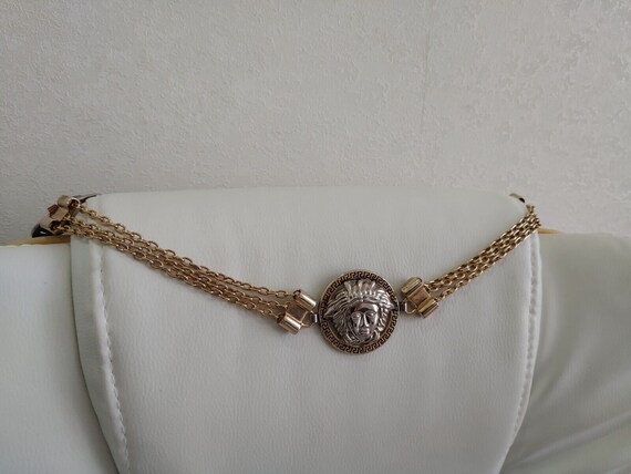 Gianni Versace 80's VTG Iconic Medusa Coin Chain Belt… - Gem