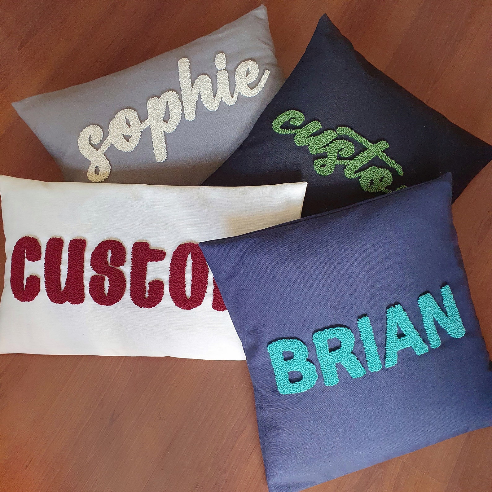 Custom Punch Needle Pillow, Custom Text Pillow, Personalized Punch ...
