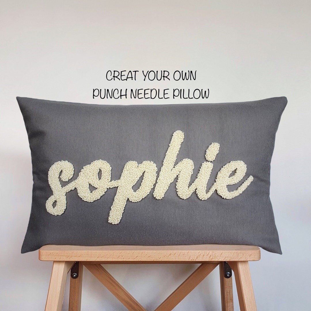 Custom Punch Needle Pillow, Custom Text Pillow, Personalized Punch ...