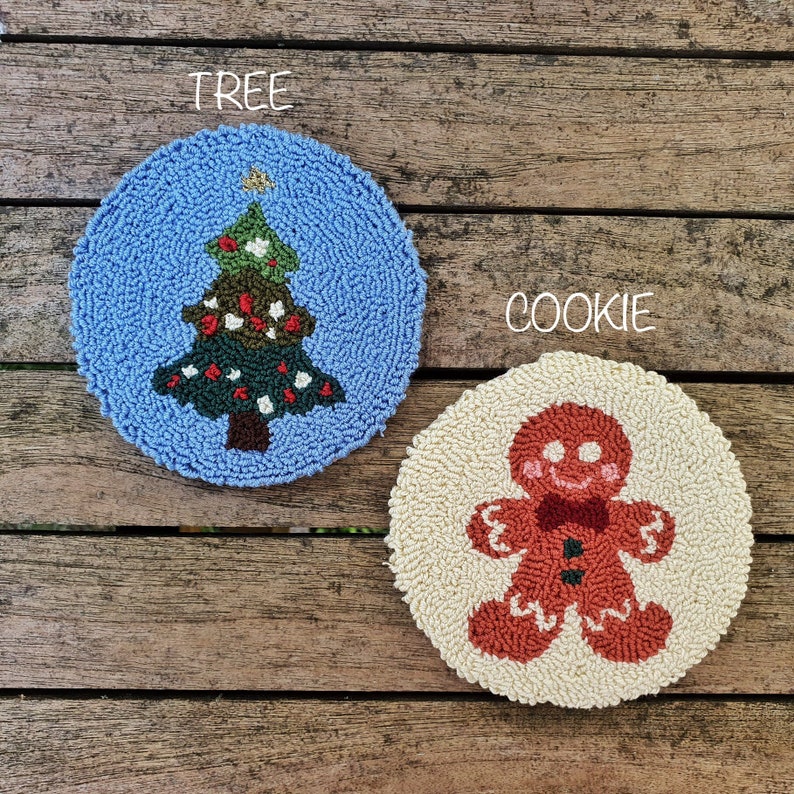 Punch Needle Coaster Handmade Mug Rug Drink Coasters Cup - Etsy