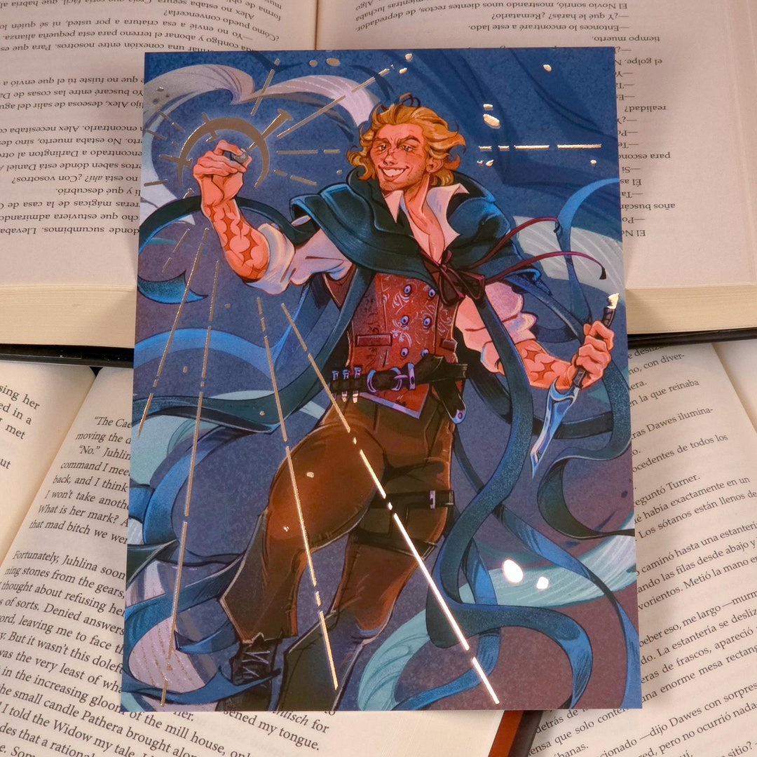 Mistborn Kelsier & Vin Silver Foil Print A5 Cosmere Book Merch Mistborn ...