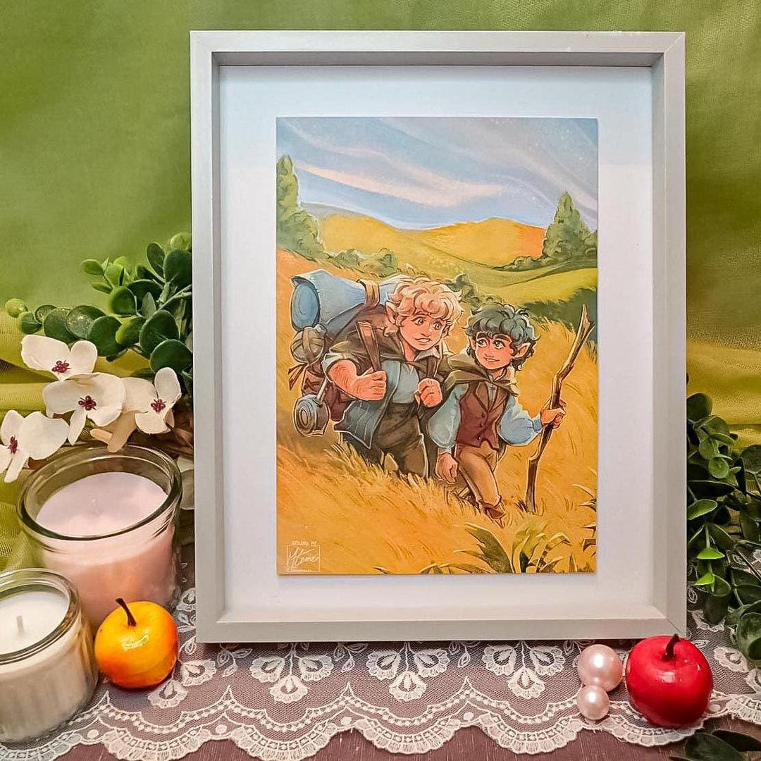 Frodo and Sam Art Print Lord of the Rings Illustration LOTR Art Print ...