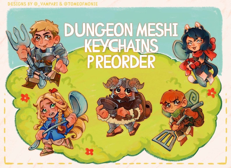 DUNGEON MESHI 7cm Acrylic Keychains PREORDER Delicious in Dungeon Cute ...