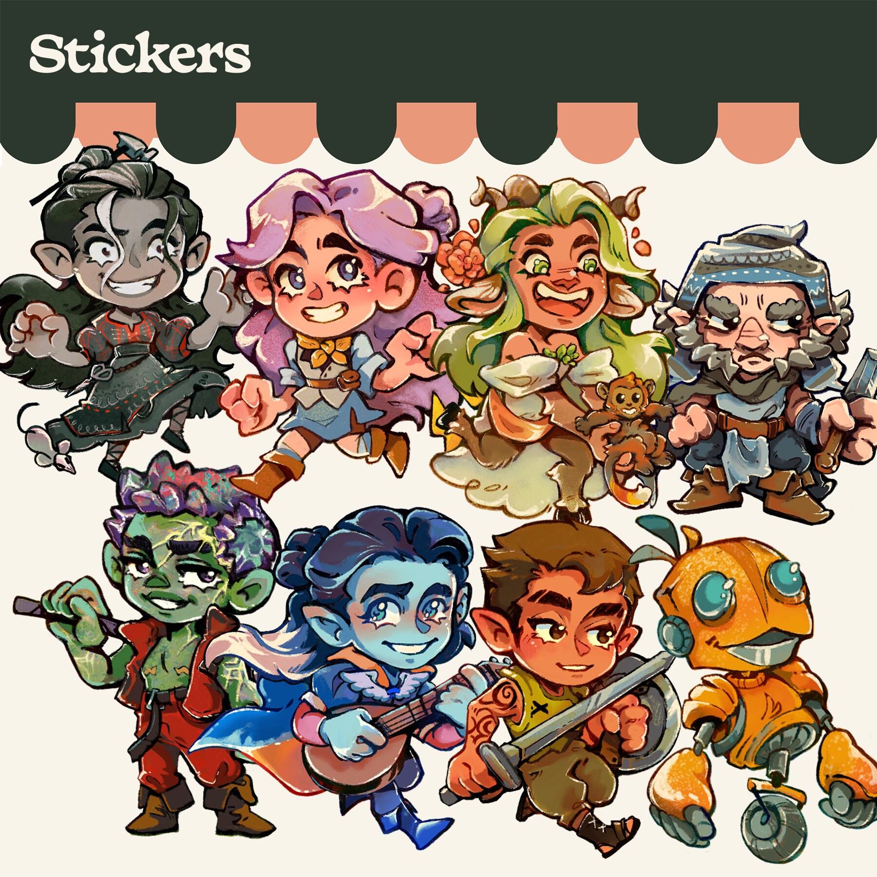 Critical Role Stickers |critrole Paper Sticker Set 7cm Campaign 1 2 and ...