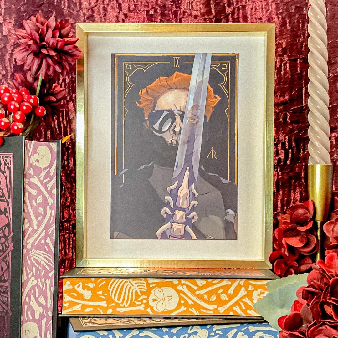 TLT the Locked Tomb Book Series Art Print A5 Gold Foil Harrow the Ninth ...