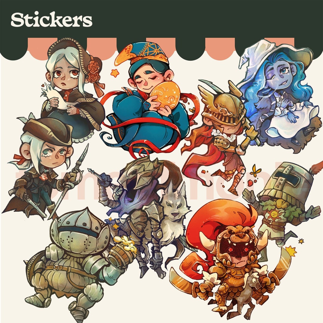 Soulsborne Stickers Elden Ring, Dark Souls, Bloodbone Paper Stickers - Etsy