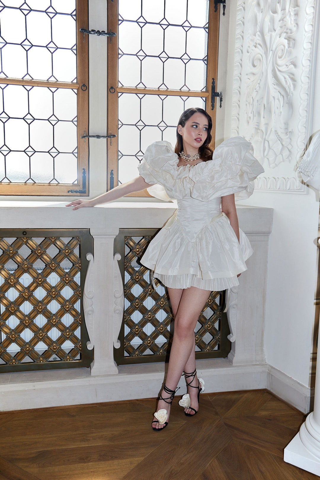 Mini Wedding Dress Reception Dress Taffeta Mini Dress Mini Dress With ...